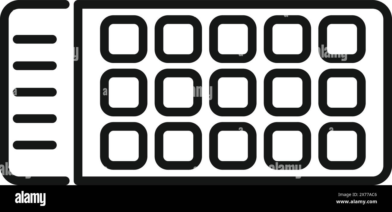 Simple line art vector illustration of a keyboard icon, isolated on ...