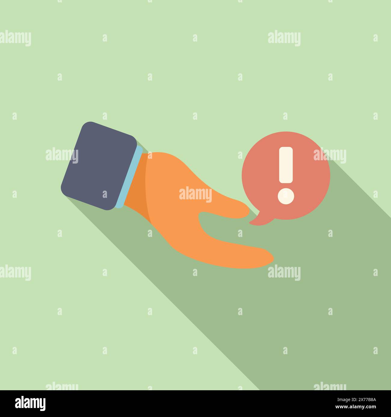 Graphic of a cartoon hand presenting an exclamation point, signaling ...