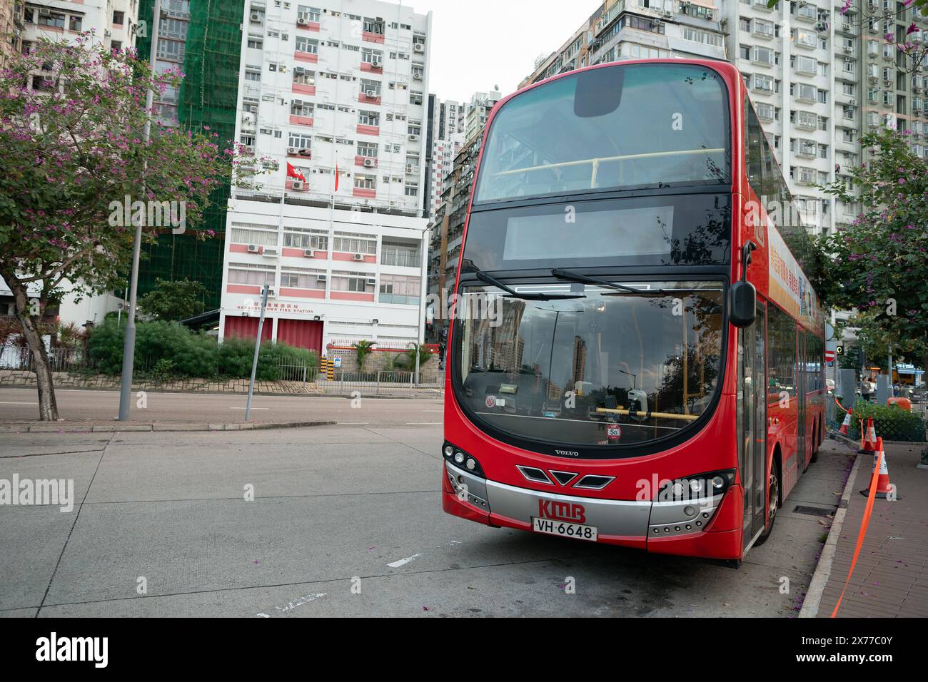 HONG KONG, CHINA - DECEMBER 06, 2023: Volvo double-decker bus as seen ...
