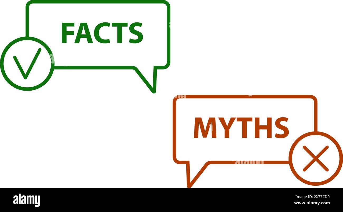 Myths and facts, label for mark fake or true. Vector of icon myth or ...