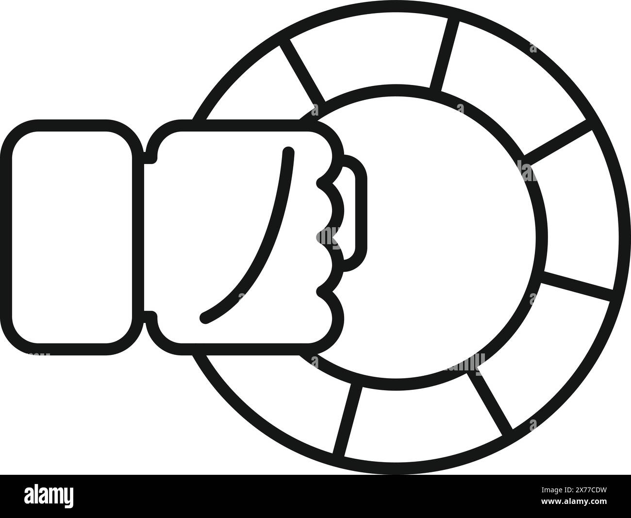 Simple line art illustration of a camera lens, perfect for logos and ...
