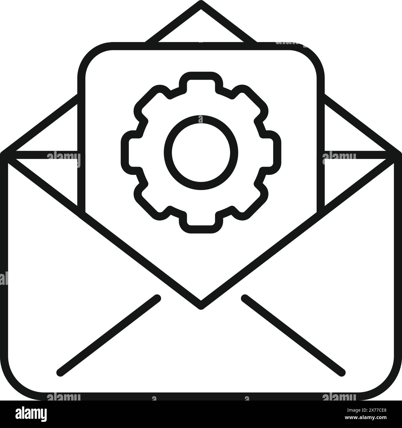 Simple line drawing gear envelope hi-res stock photography and images ...