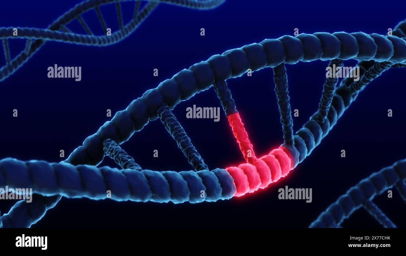 Mutated DNA and molecules scientific biotechnology Stock Photo - Alamy