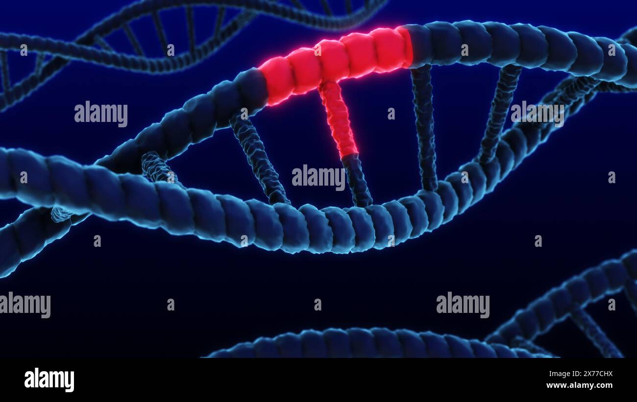 Mutated DNA and molecules scientific biotechnology Stock Photo - Alamy