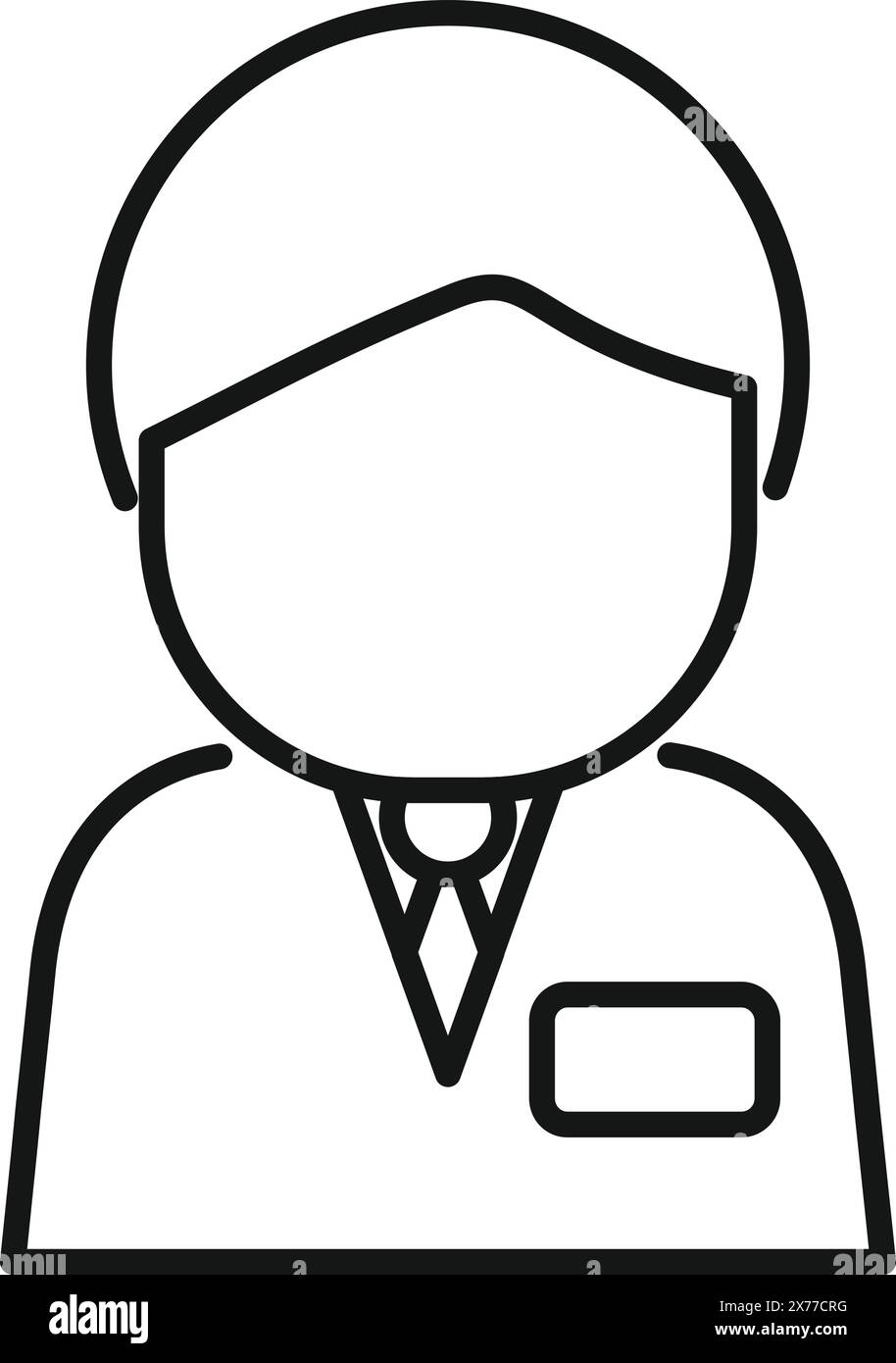 Simplistic black line icon of a person in business attire suitable for ...