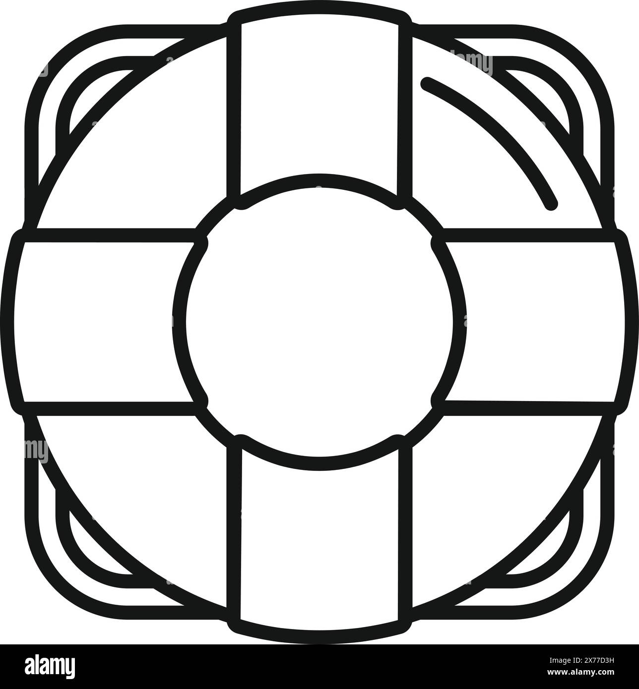 Vector illustration of a lifebuoy in a simple line art style, suitable ...