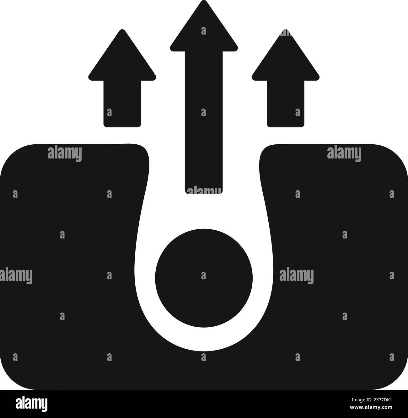 Simplified icon illustrating the concept of thermal expansion with ...