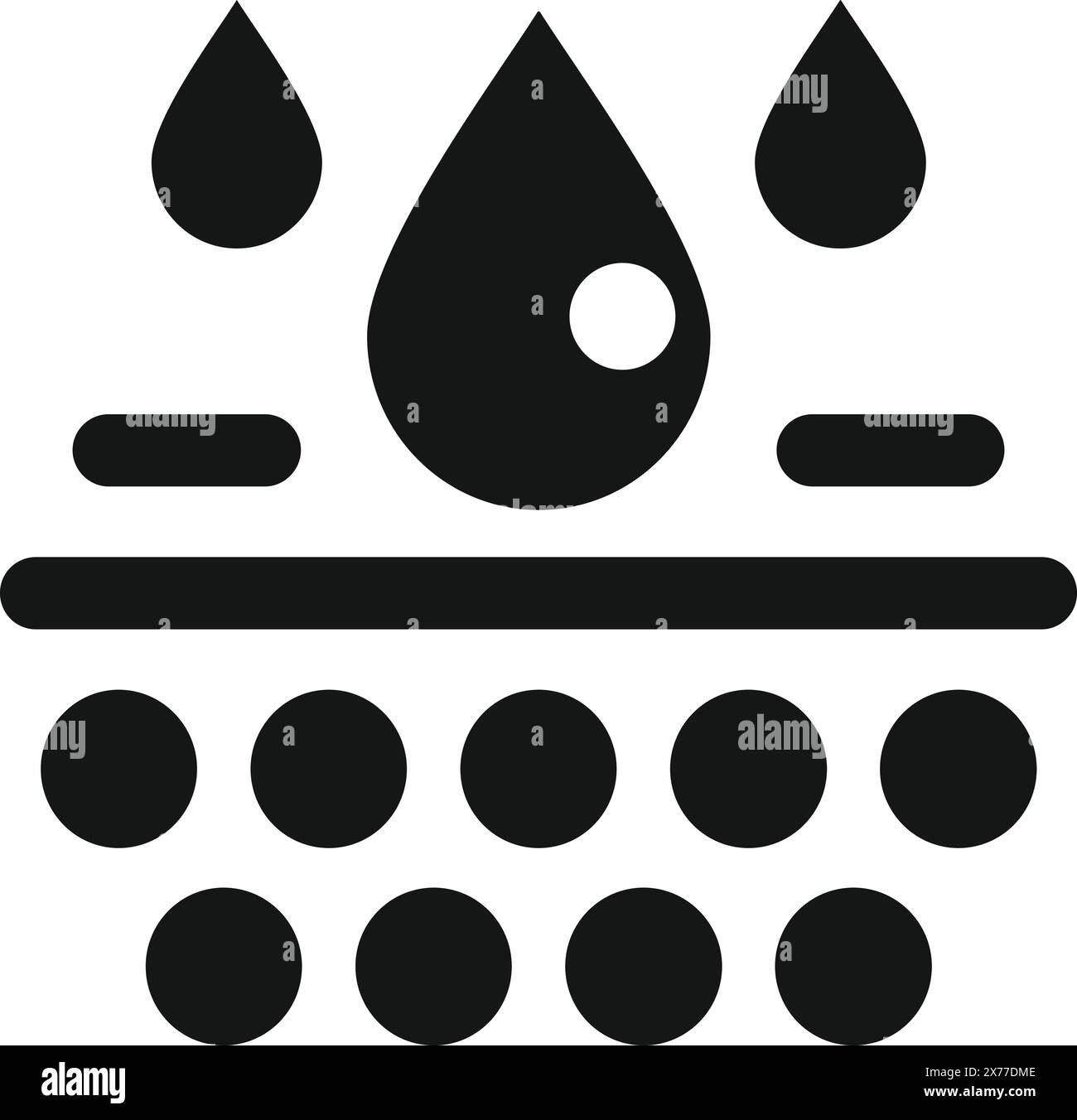 Vector illustration of stylized water drops and horizontal lines in a ...