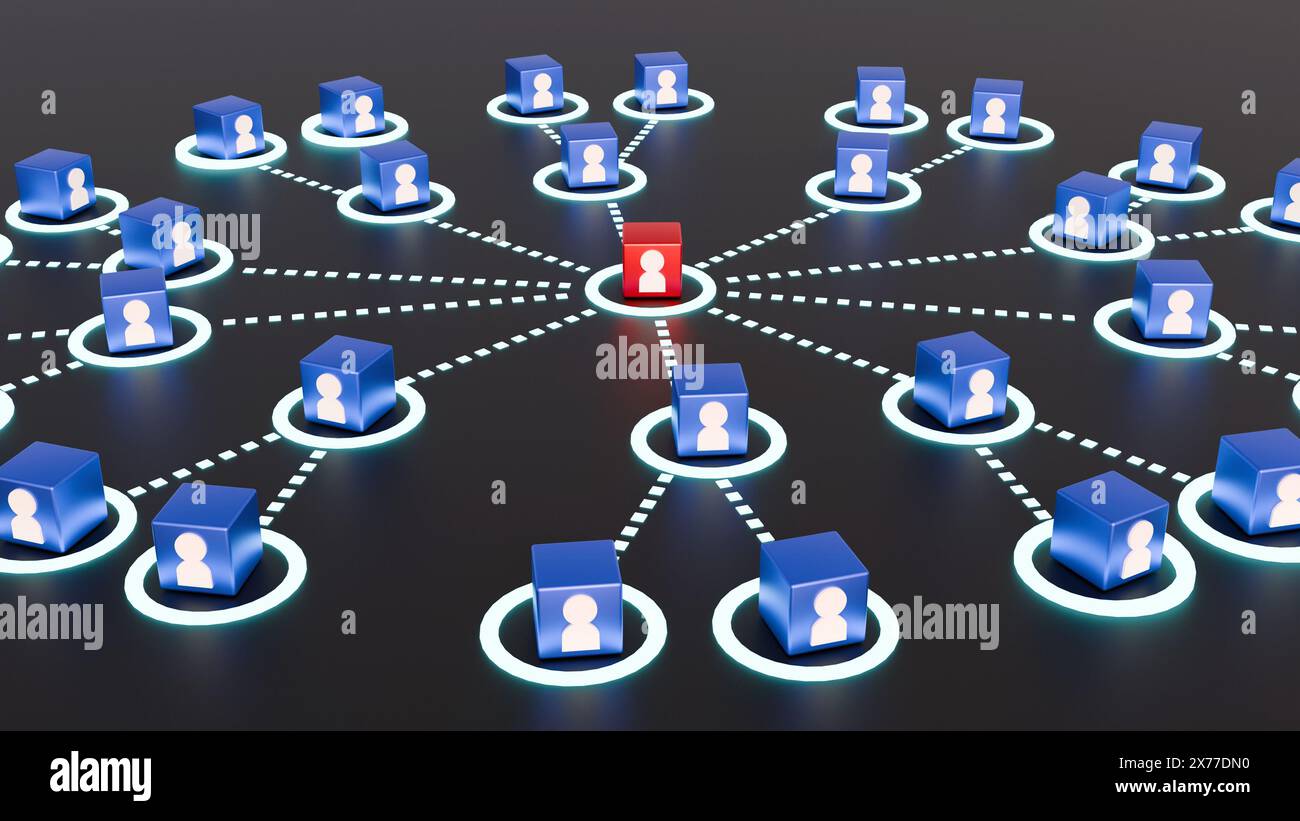 3d rendering of illustration of growing connecting people social ...
