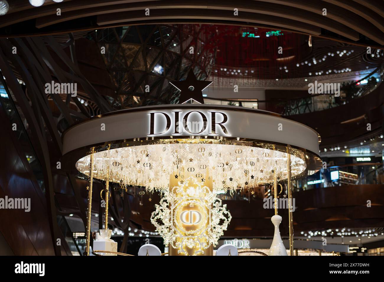 HONG KONG, CHINA - DECEMBER 07, 2023: Dior sign as seen inside K11 ...