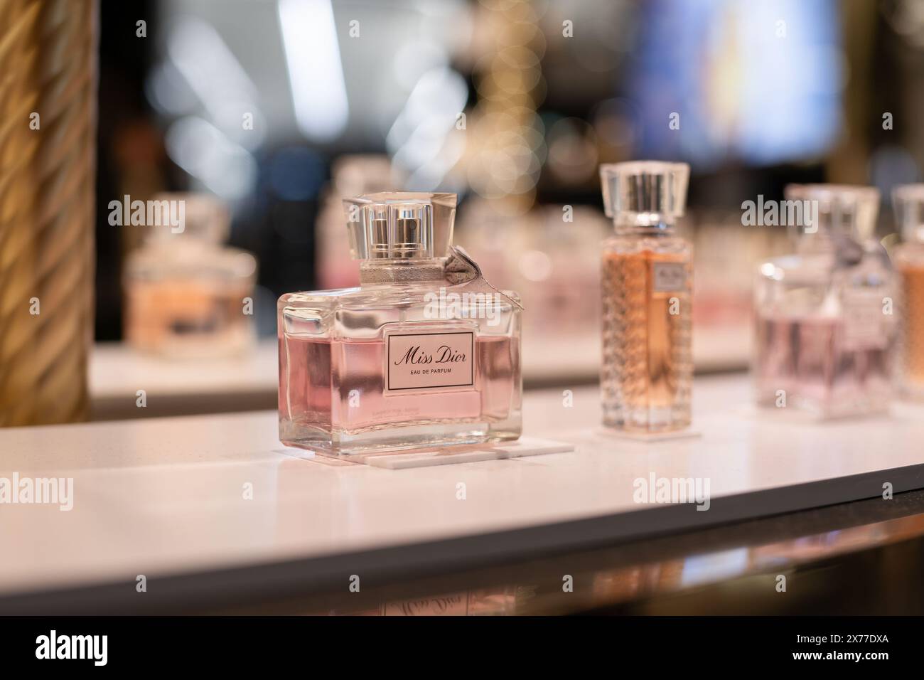 HONG KONG, CHINA - DECEMBER 07, 2023: close up shot of Miss Dior ...