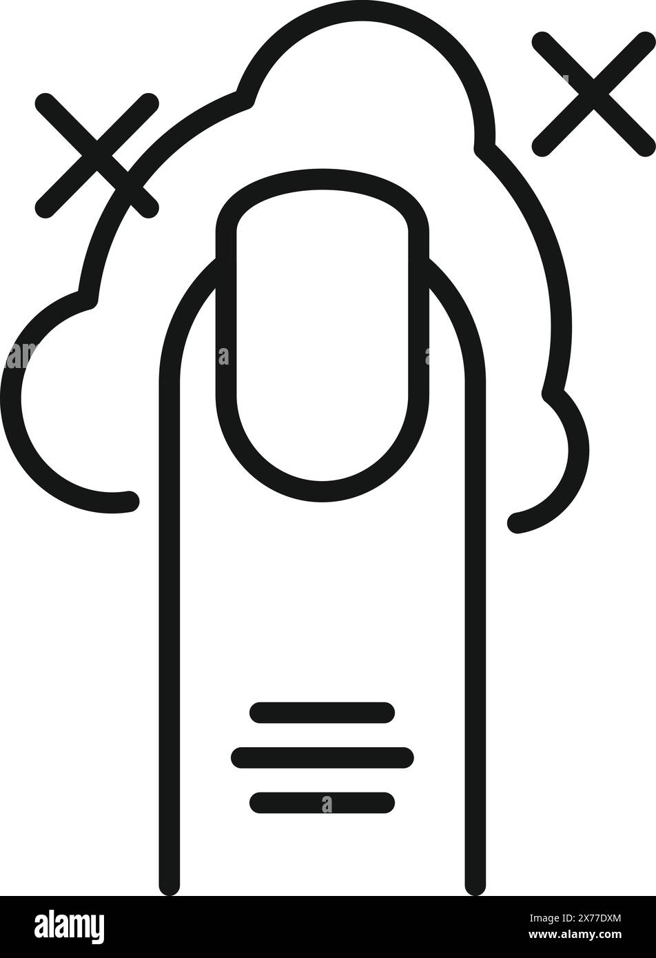 Minimalistic line drawing of a stylized person with no facial features ...