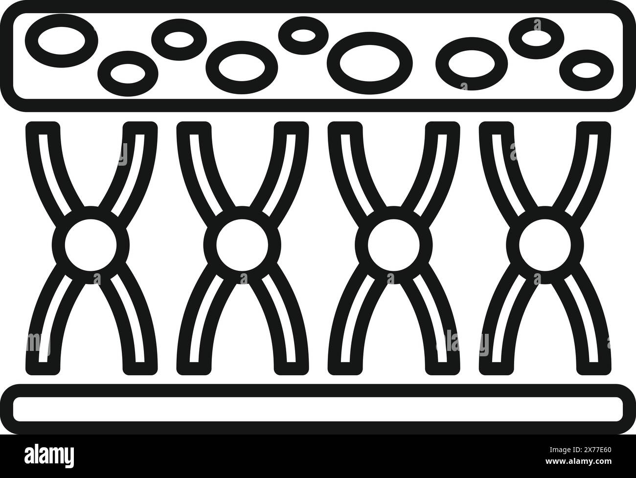 Black and white dna gel electrophoresis icon with line art. Molecular ...