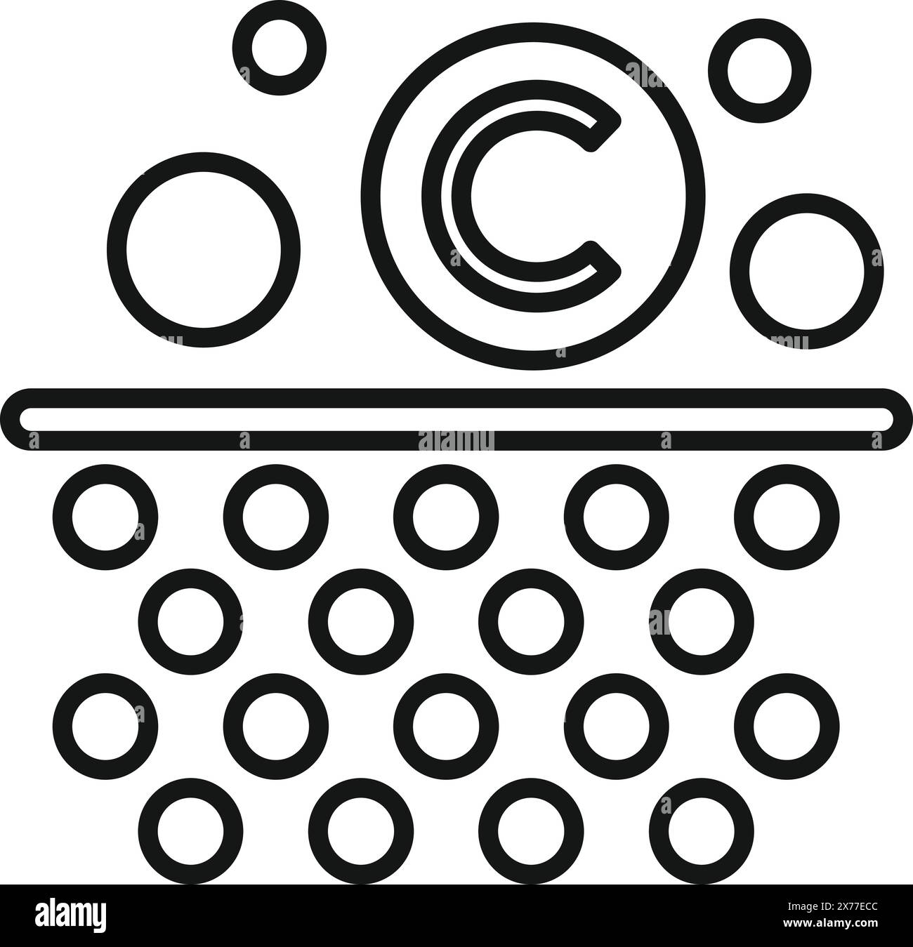 Abstract black and white bubble wash icon illustration in modern ...