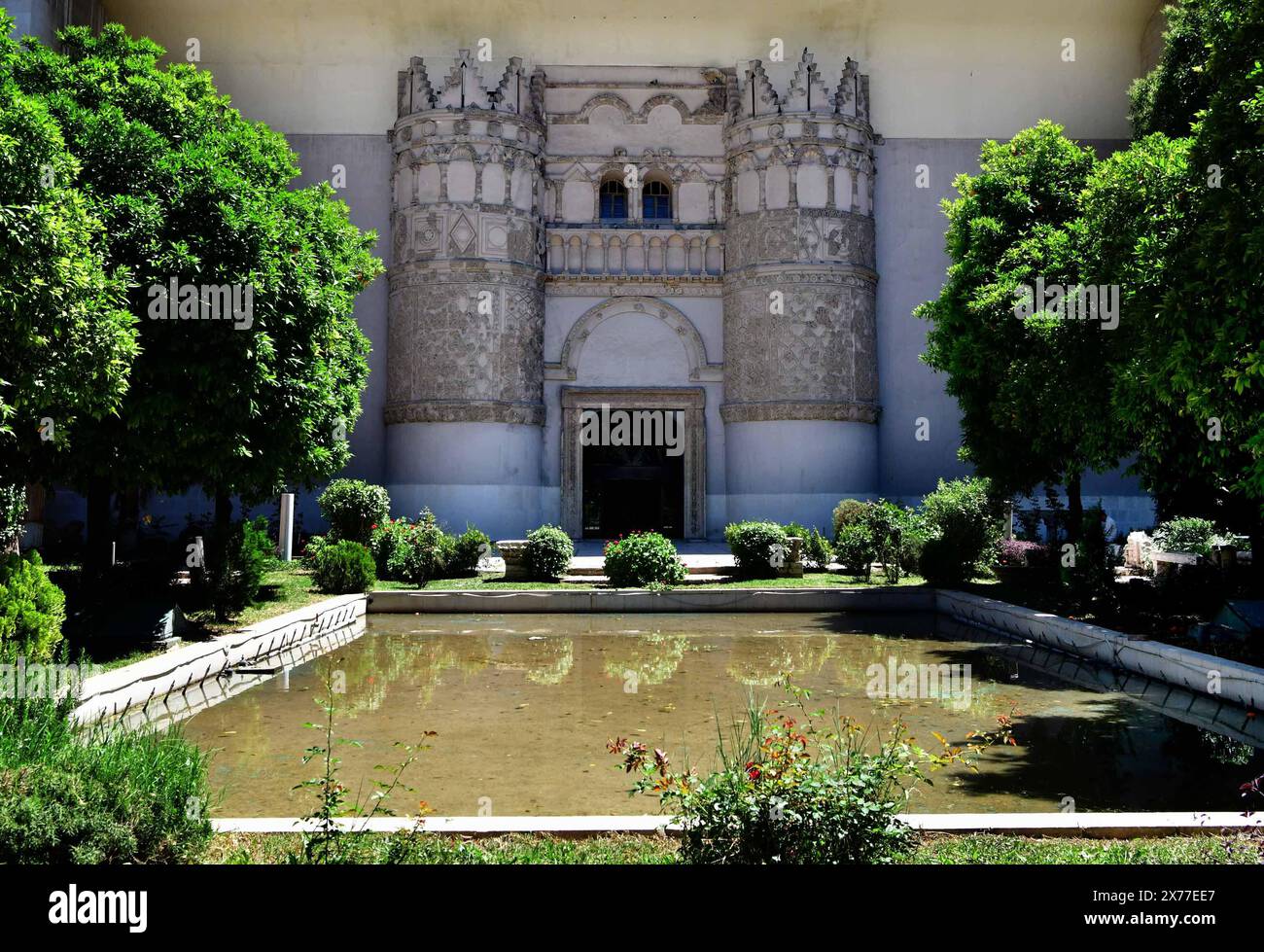 Damascus. 16th May, 2024. This photo shows the facade of the National ...