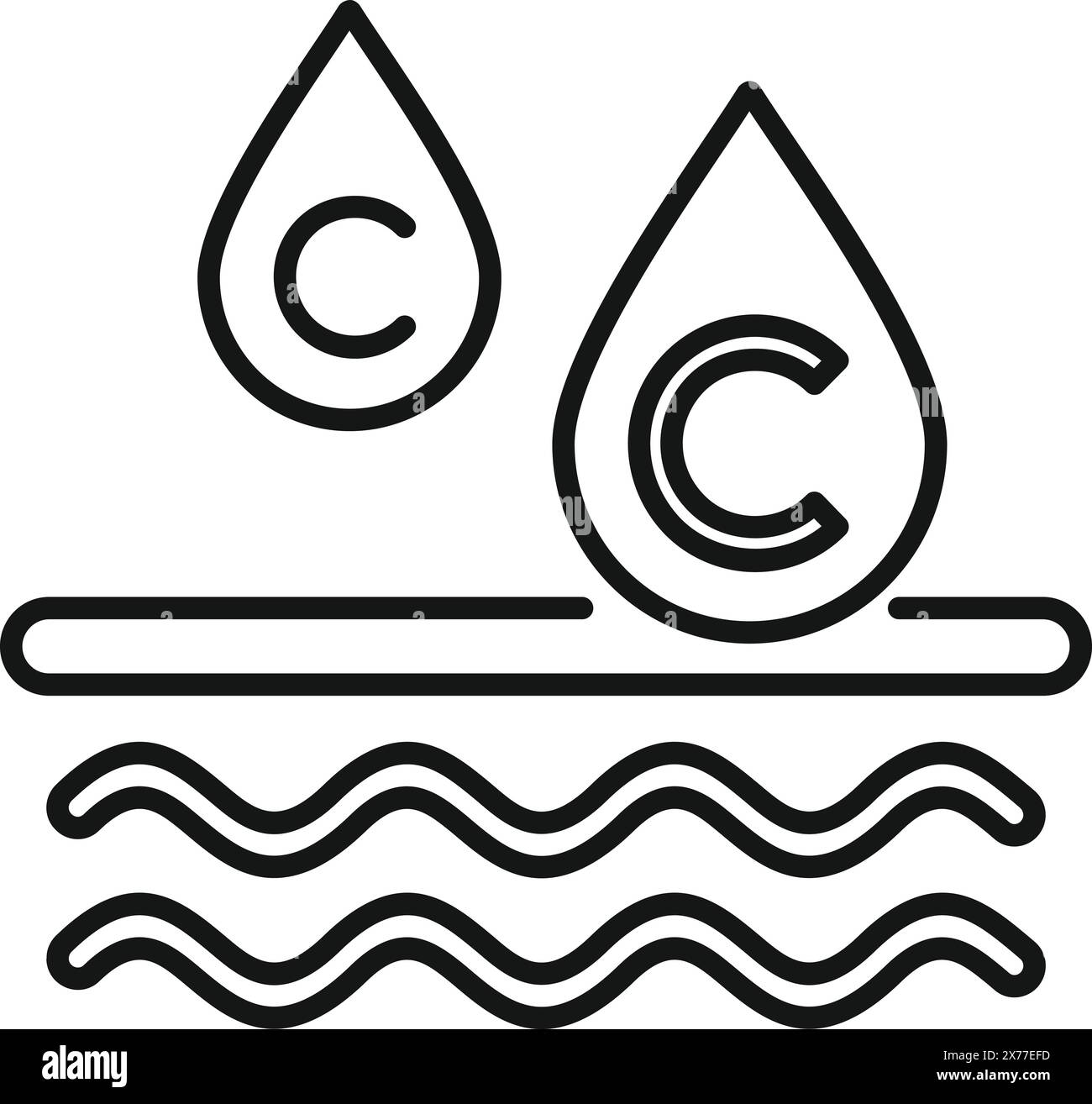 Vector illustration of contrasting water temperature with hot and cold ...