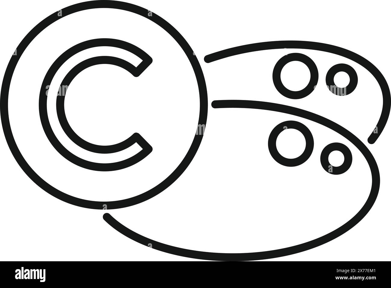 Linear vector illustration of an artist palette combined with a ...