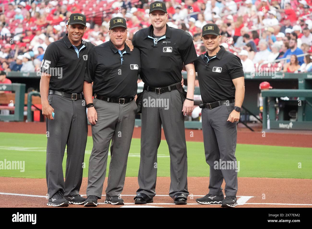 St. Louis, United States. 17th May, 2024. Major League umpires (L to R ...
