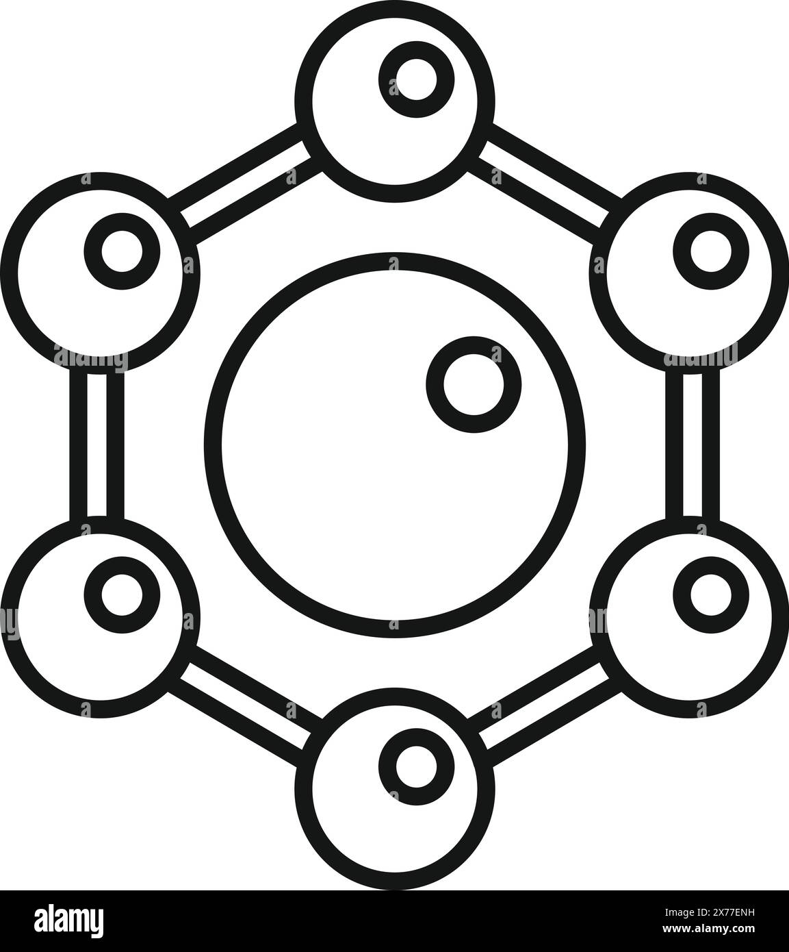 Simplified black and white vector graphic of a circular tech symbol ...