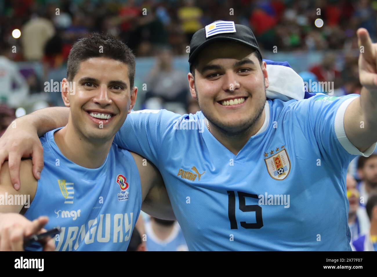 Lusail, Qatar. 28th November 2022. Uruguay fans during the match ...