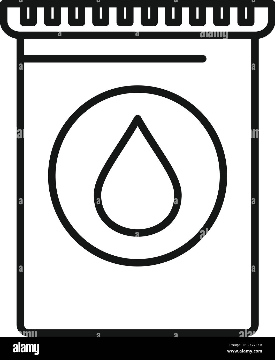 Minimalistic line drawing of a bottle bearing an ecofriendly water drop ...