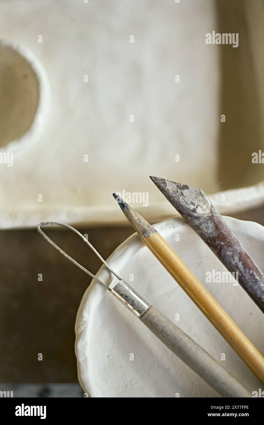 Clay workshop. The process of creating pottery Stock Photo - Alamy