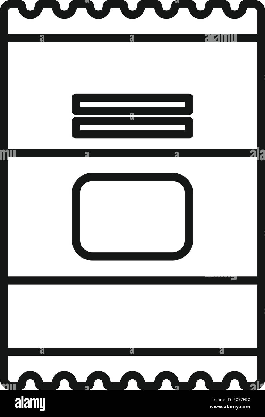 Simple line illustration of a chocolate bar icon, ideal for web and app ...