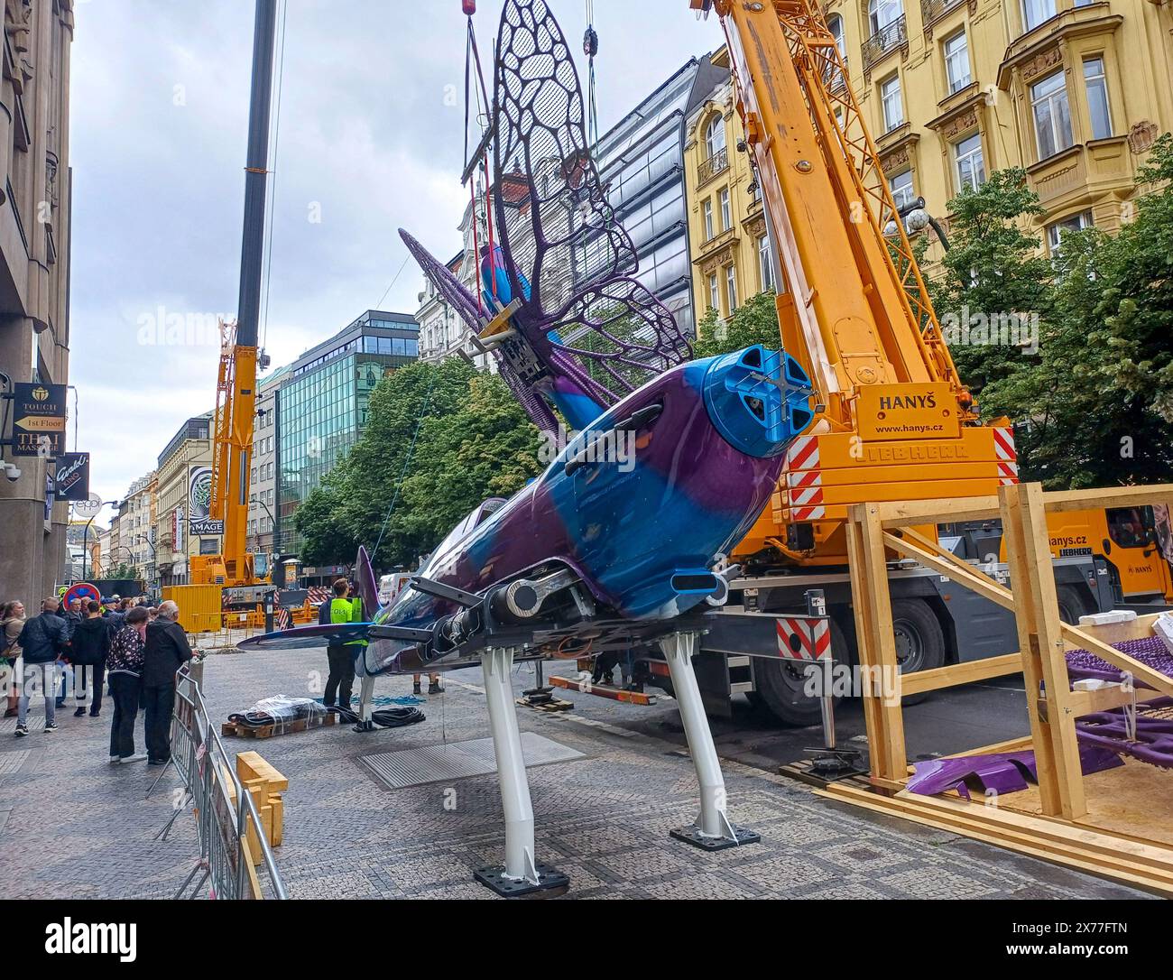 Prague, Czech Republic. 18th May, 2024. Installation of artworks on the ...