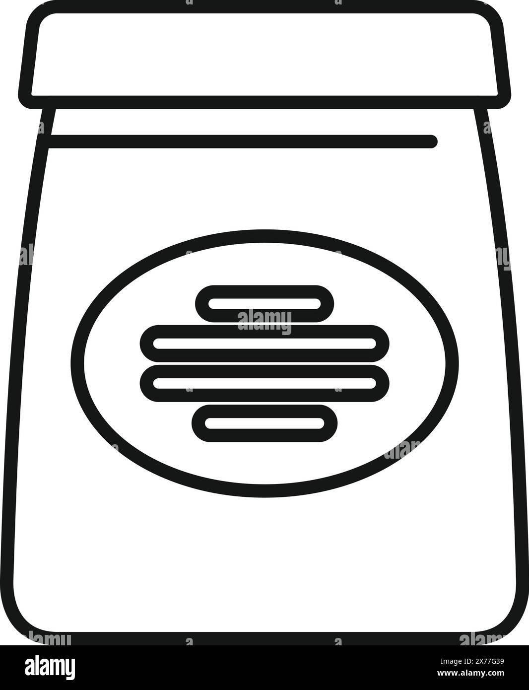 Black and white line art of a closed jar for preserving food items ...