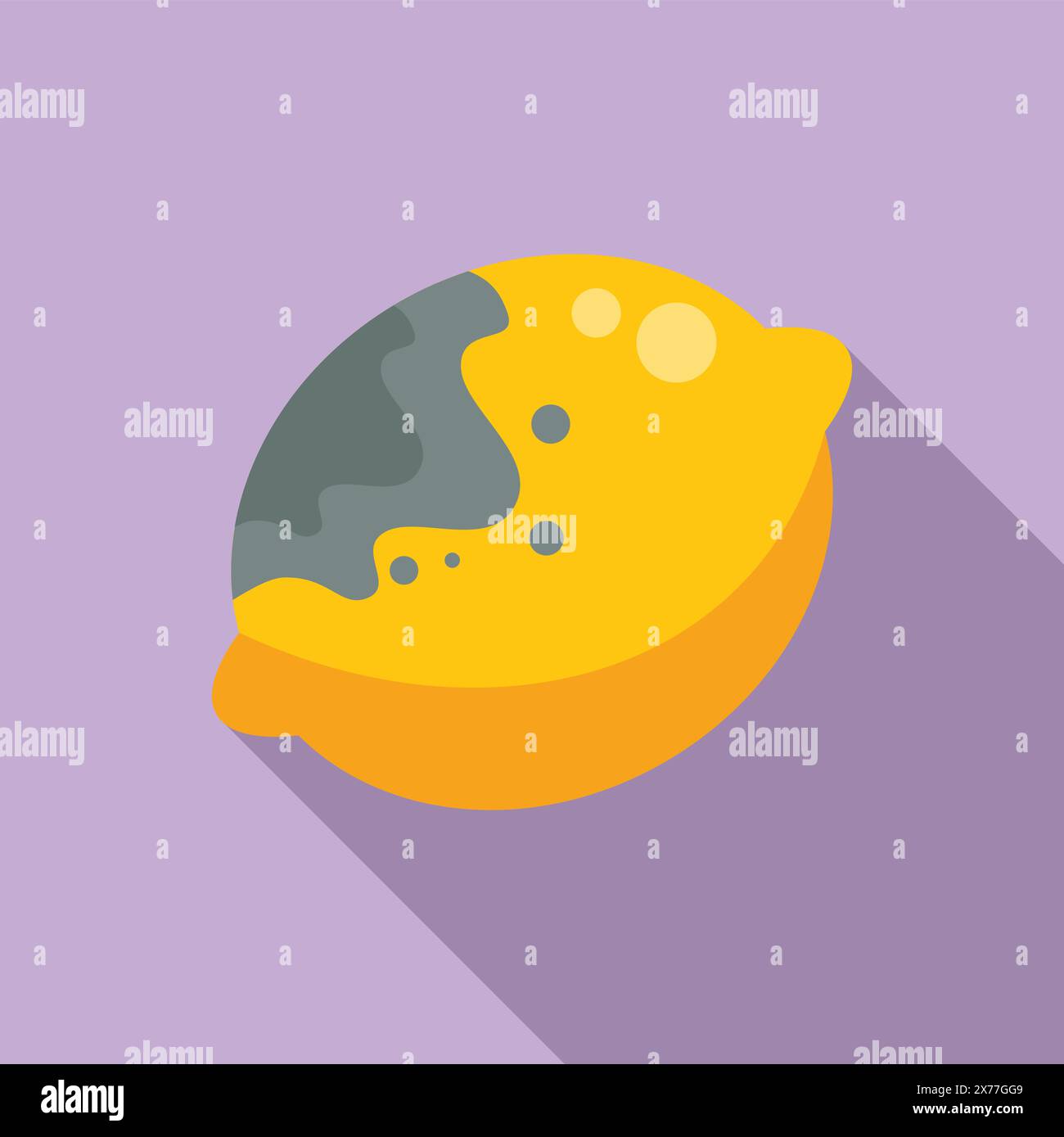 Colorful flat design vector graphic depicting a stylized lemon slice on ...