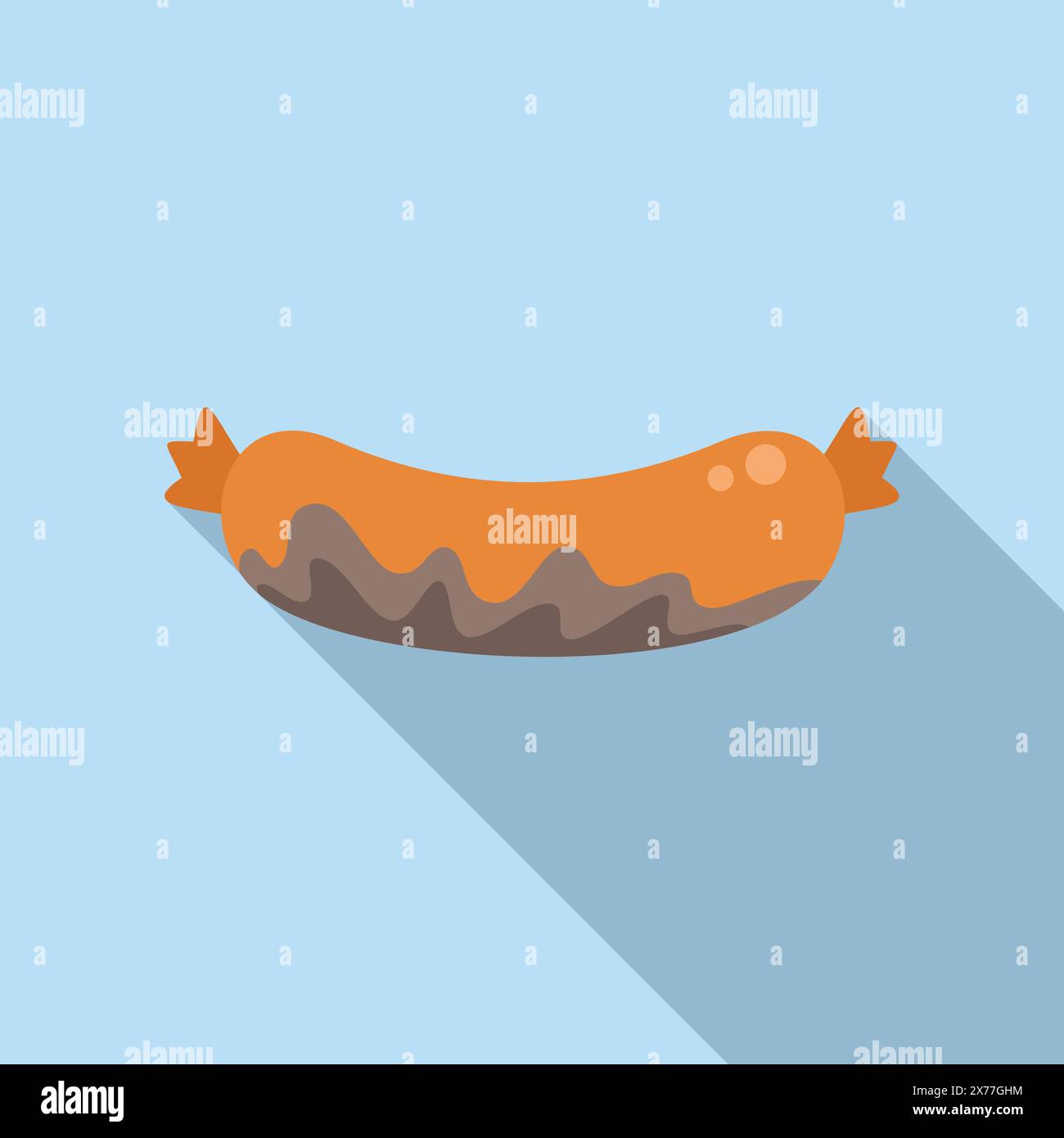 Illustration of a cartoonstyle sausage with a dynamic shadow, ideal for ...