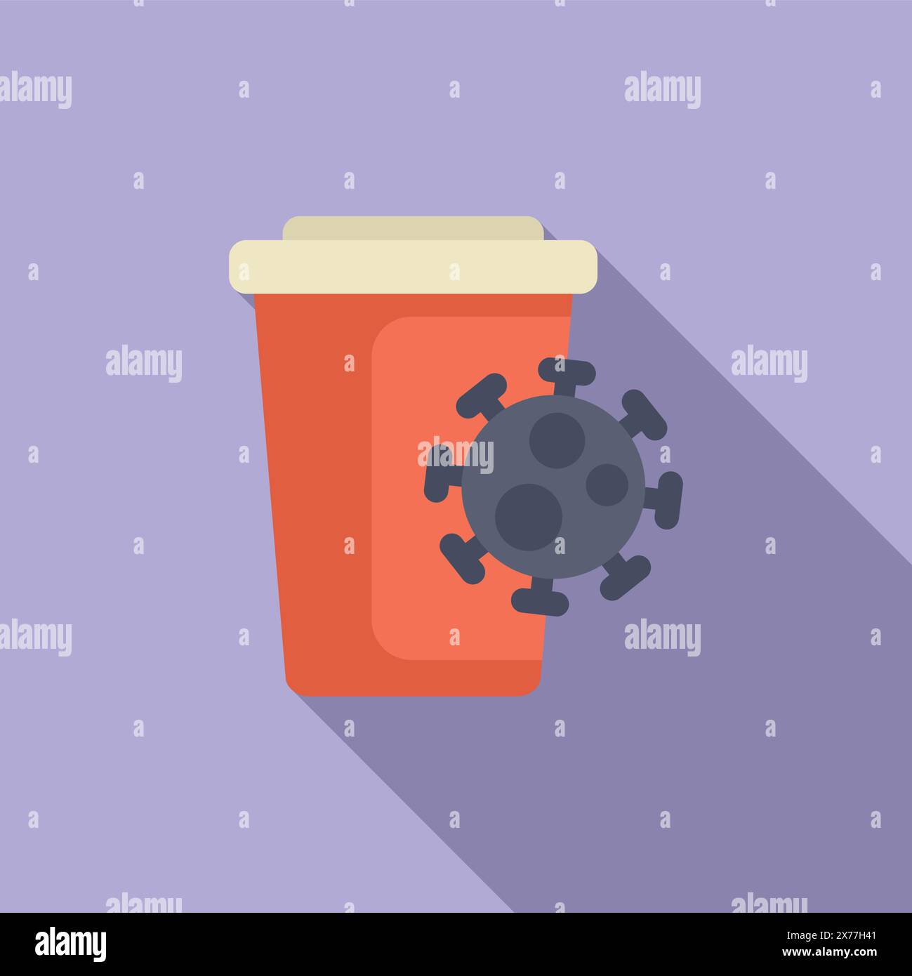 Concept illustration of coffee contamination and virus risk in a ...