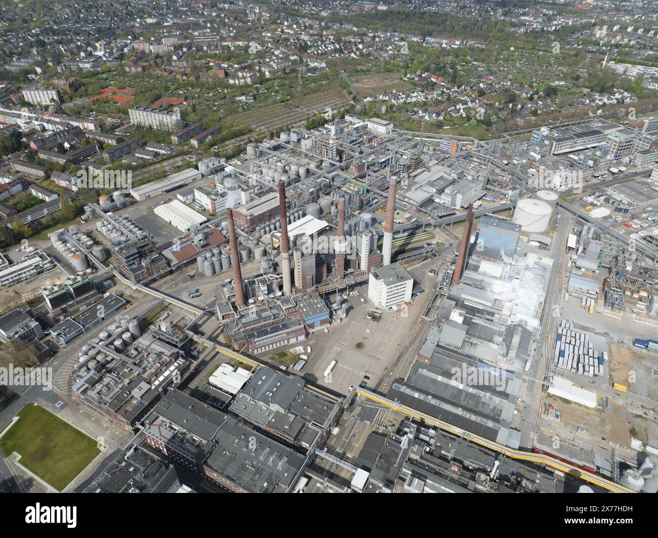 Aerial birds eye Drone Views of a German Multinational Company's ...