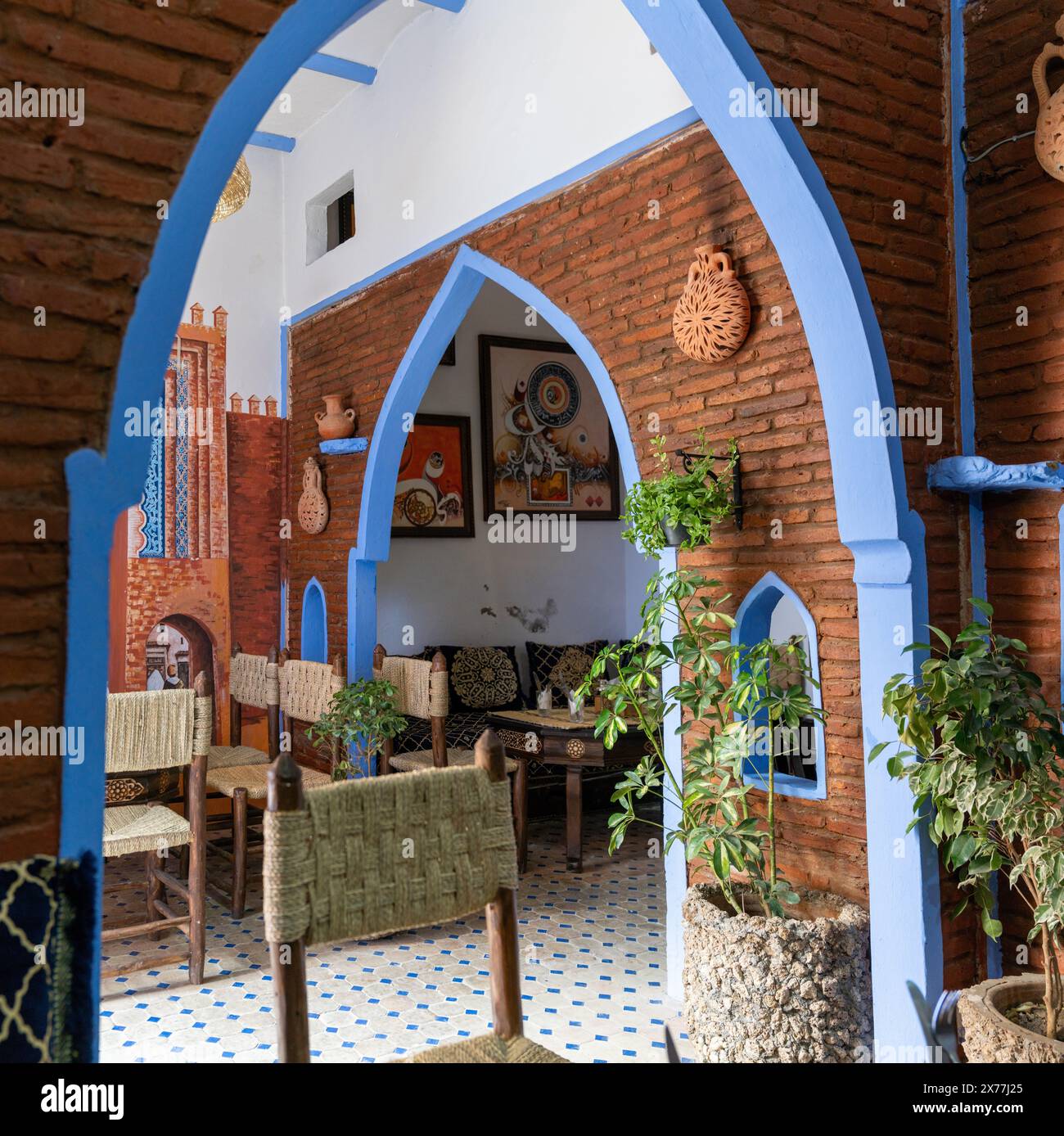 Chefchaouen, Morocco - 2 March, 2024: interior view of a typical ...