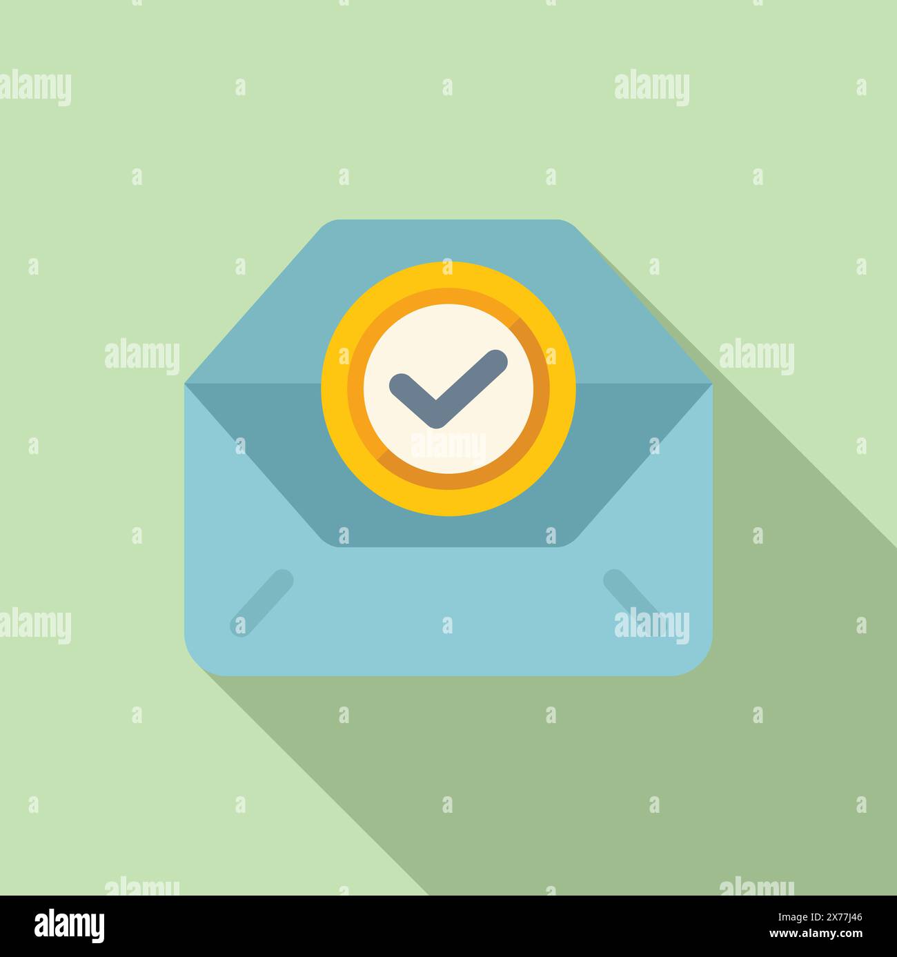 Modern and simple approved email notification icon with a green ...