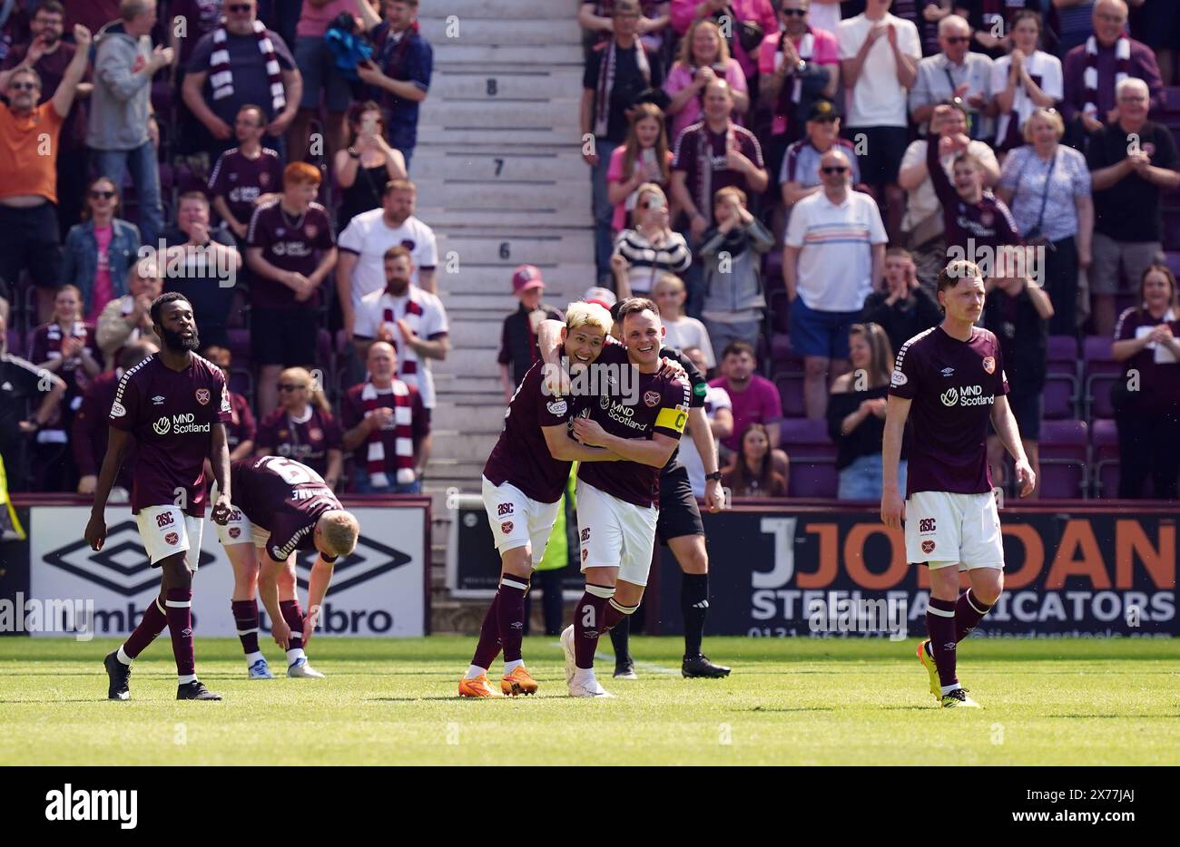 Heart of Midlothian's Kyosuke Tagawa celebrates scoring their side's ...