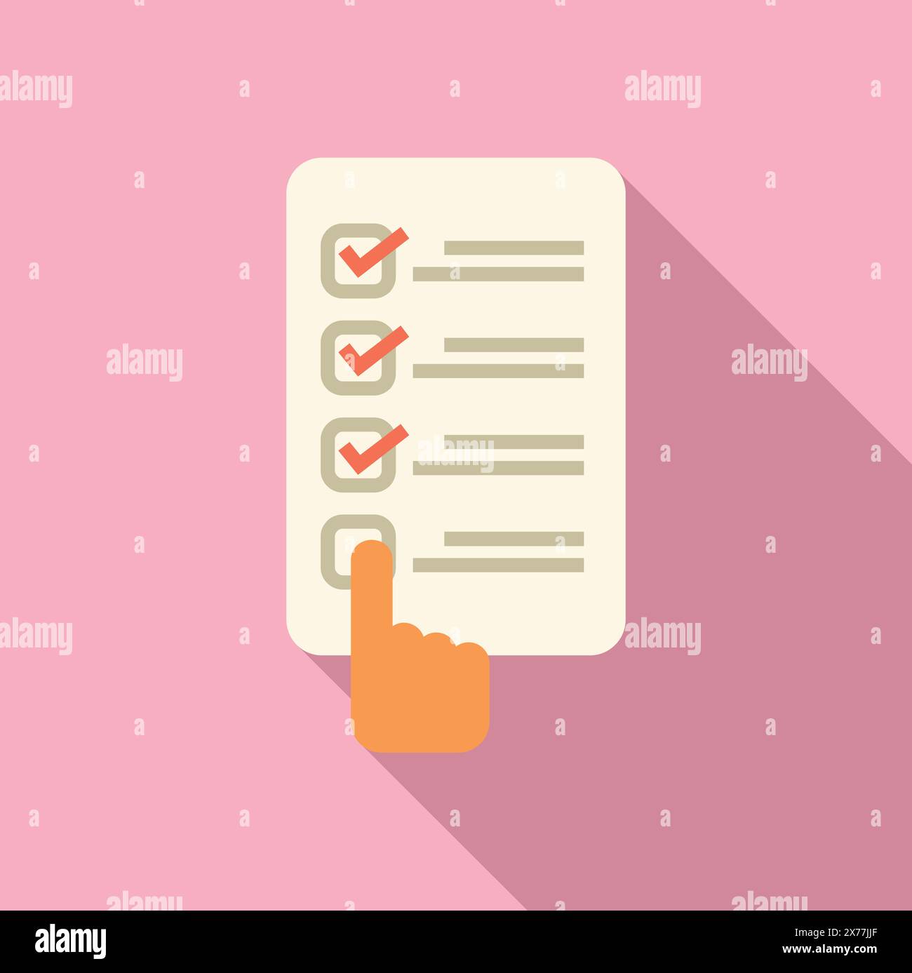 Flat Design Vector Graphic Of A Hand Completing A Checklist On A Clipboard Stock Vector Image