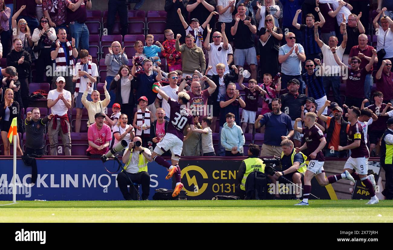 Heart of Midlothian's Kyosuke Tagawa celebrates scoring their side's ...
