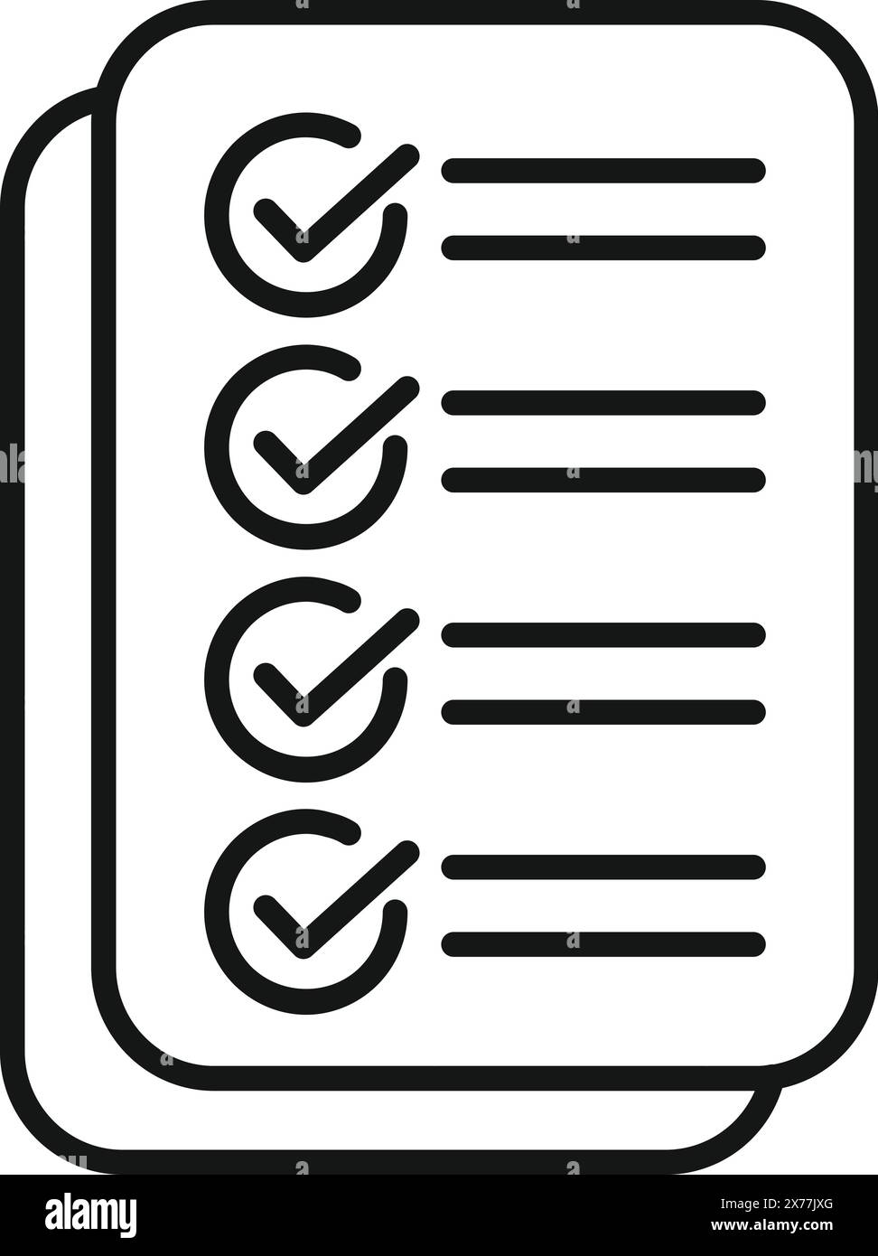 Vector illustration of a checklist with tick marks symbolizing organization and task completion ...
