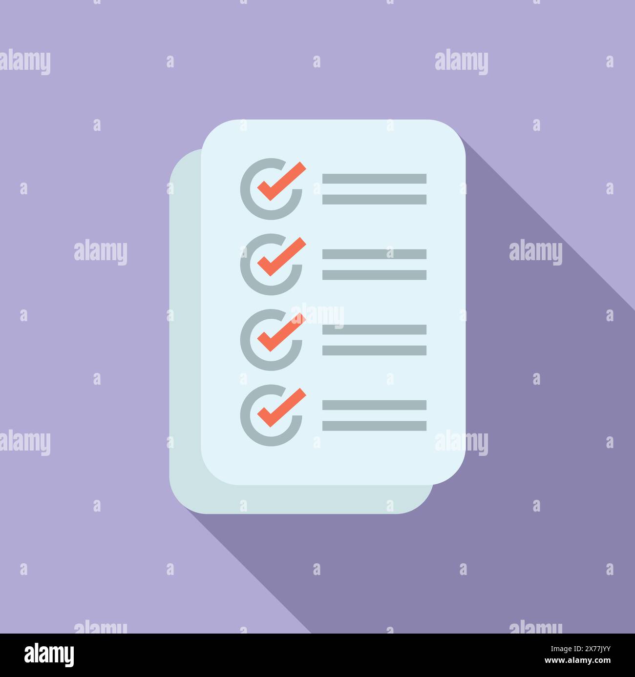 Vector illustration of a stylized checklist with red checkmarks, cast ...