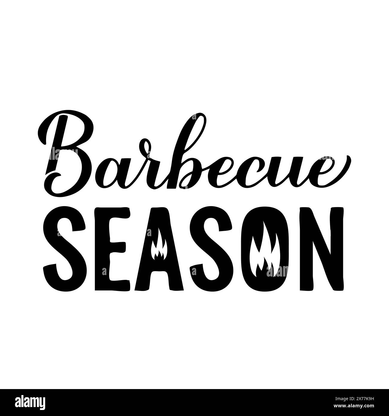 Barbecue season calligraphy hand lettering isolated on white. Funny ...