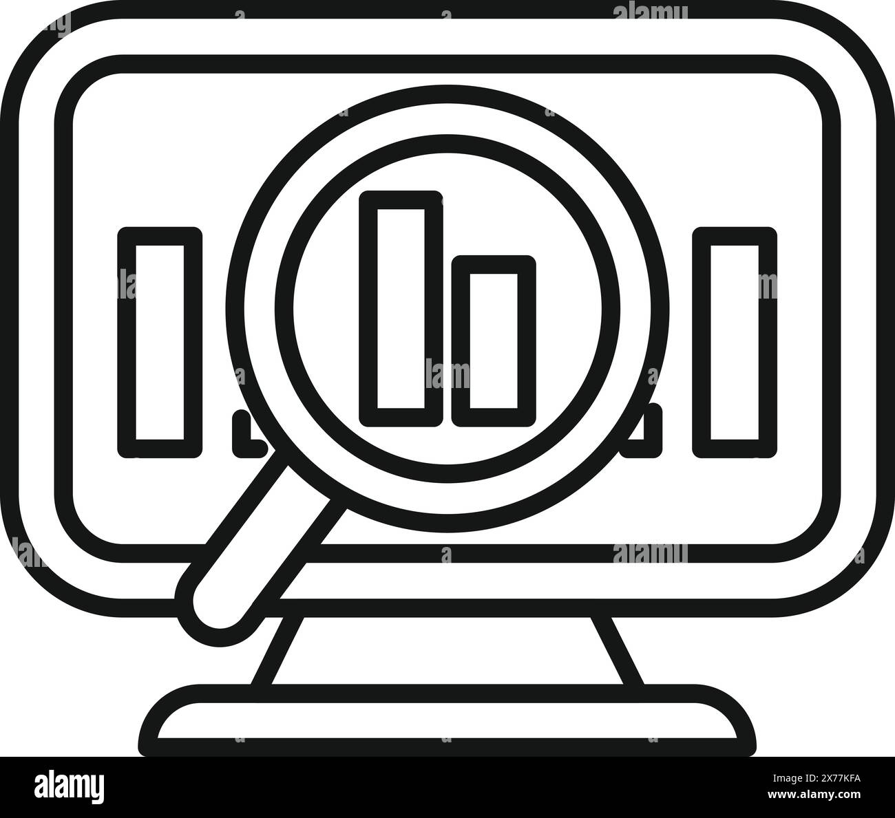 Modern flat design concept icon for data analysis, statistics, and business research with ...