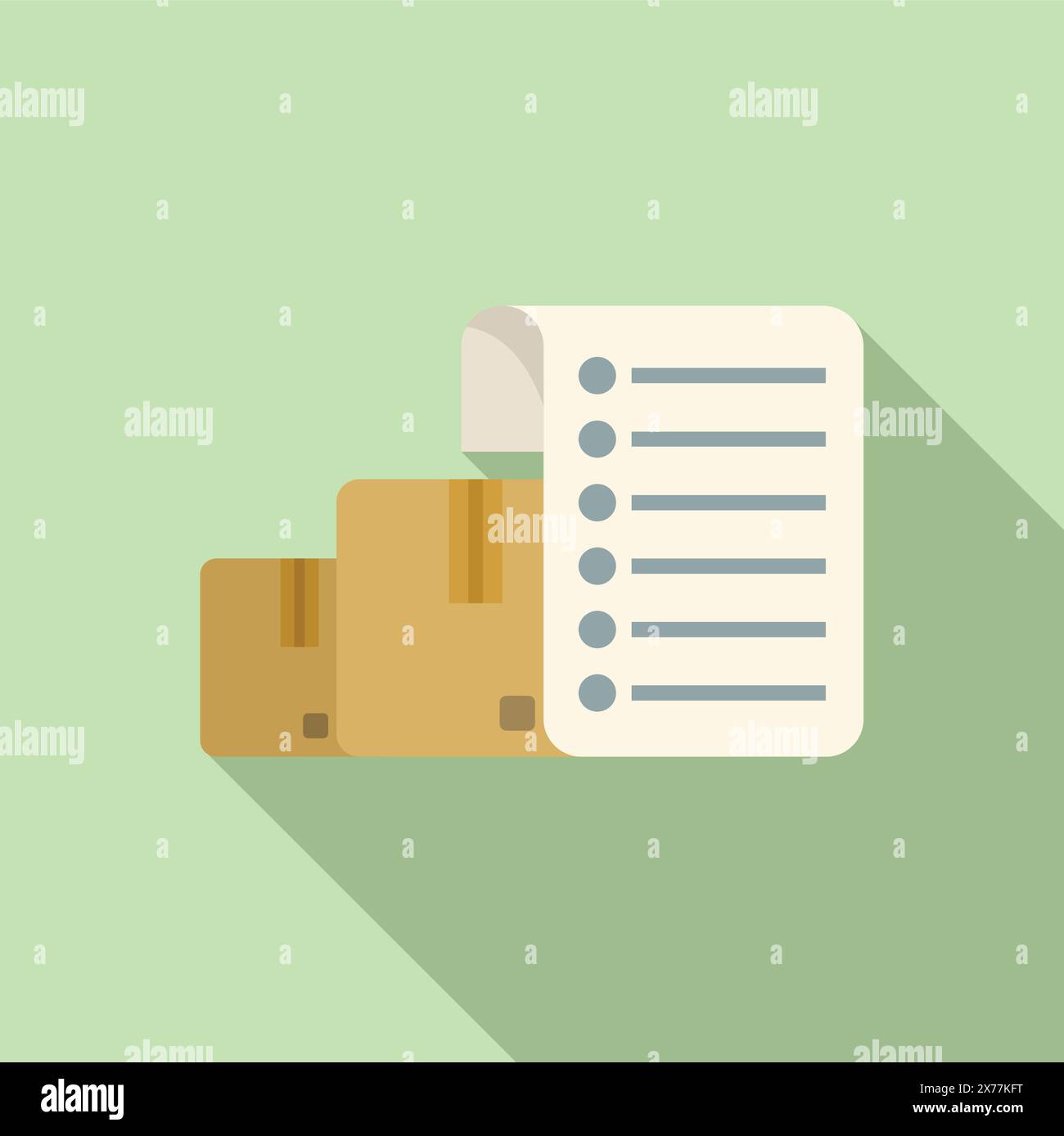 Minimalistic vector illustration of packages with a shipment list on ...