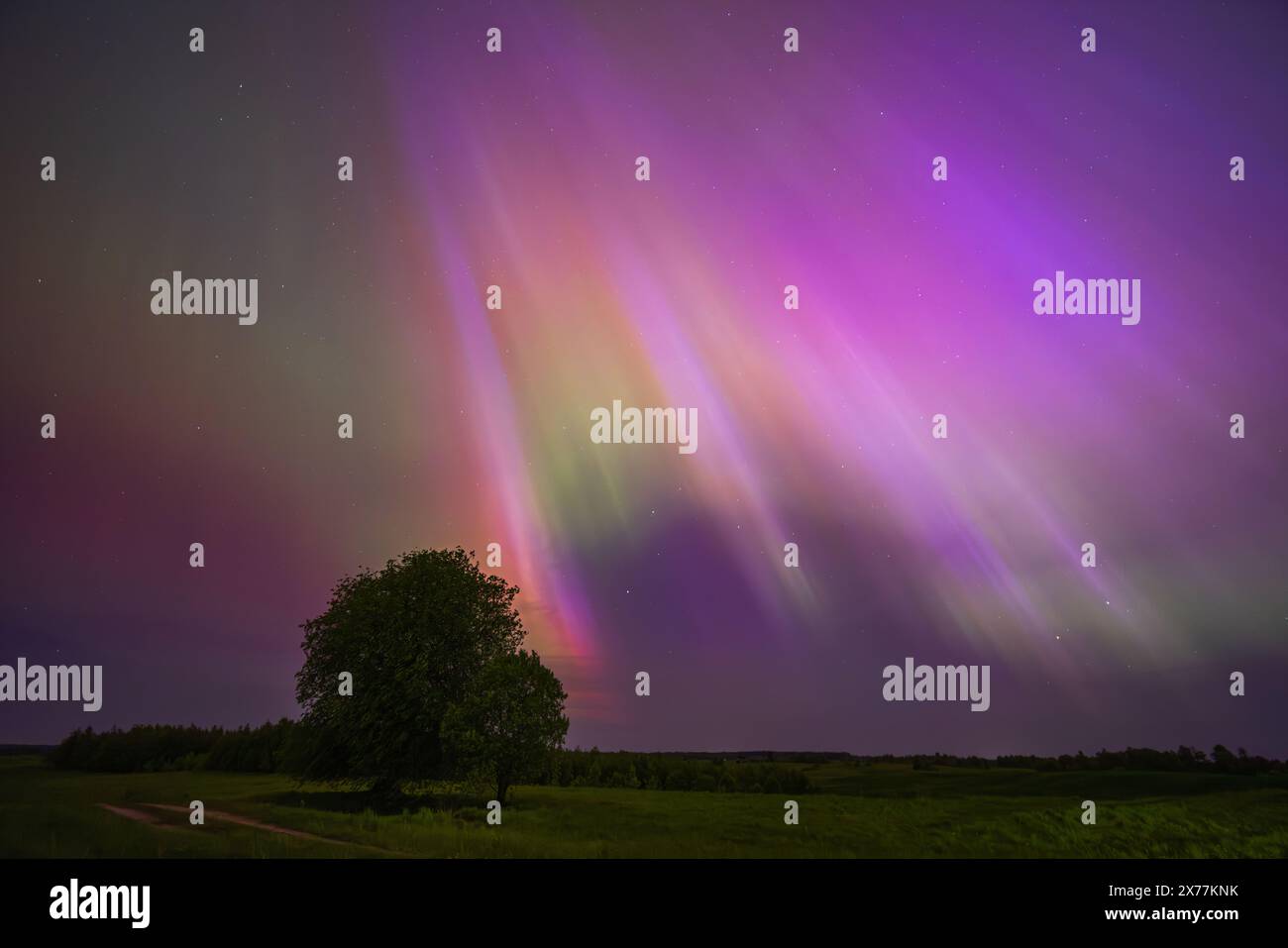Aurora borealis is a natural light show in the sky resembling a rainbow ...