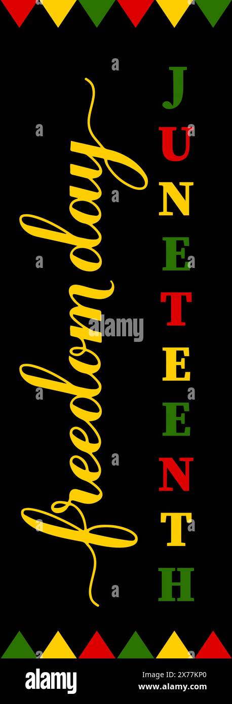 Juneteenth vertical sign. African American holiday Freedom Day on June ...