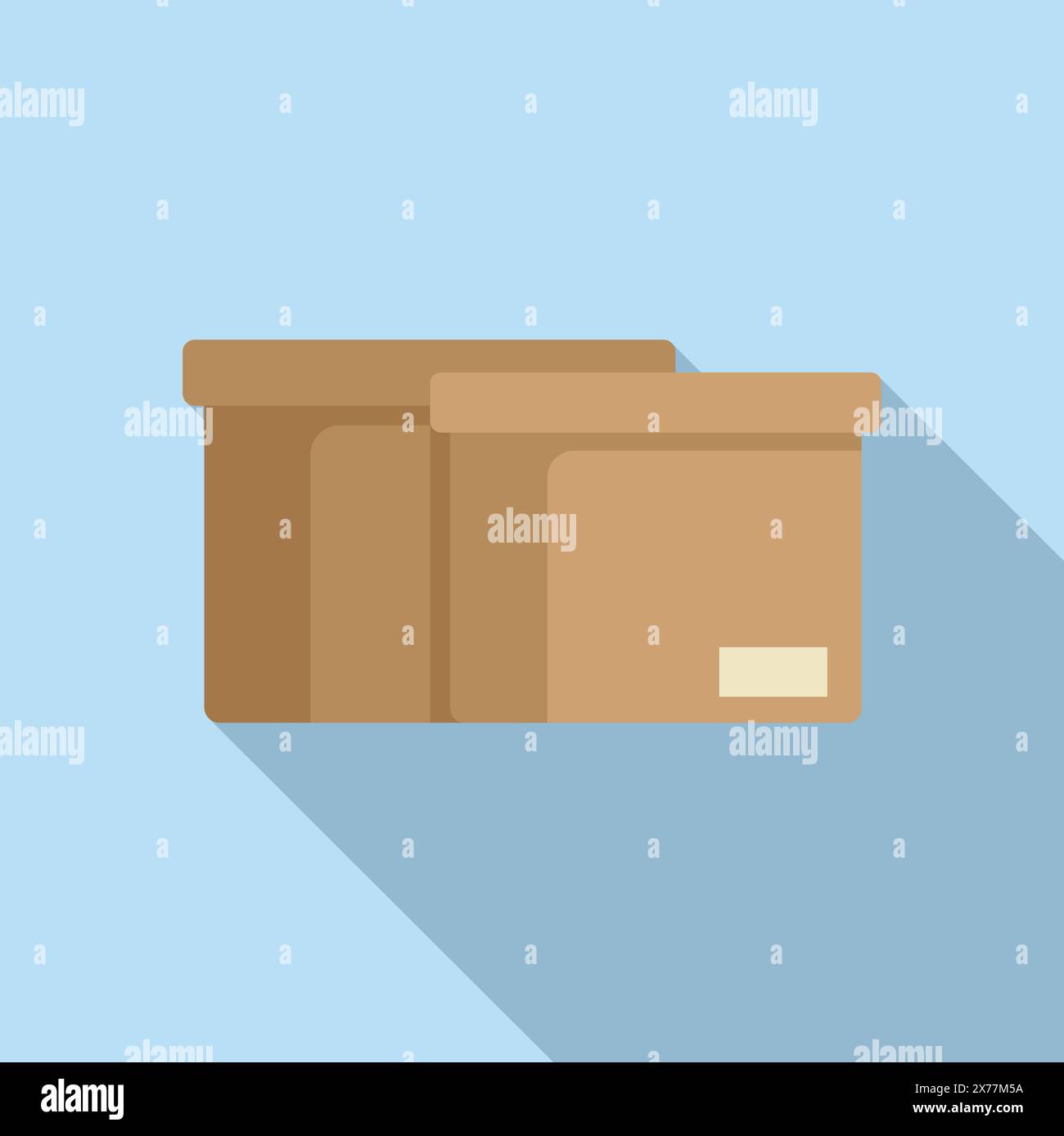 Vector illustration of two simple cardboard boxes, ideal for moving or ...