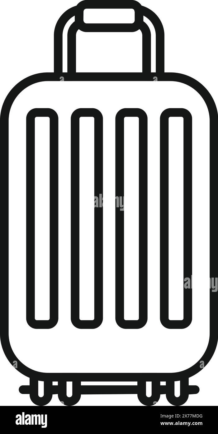 Travel suitcase icon with black line illustration for tourism and ...
