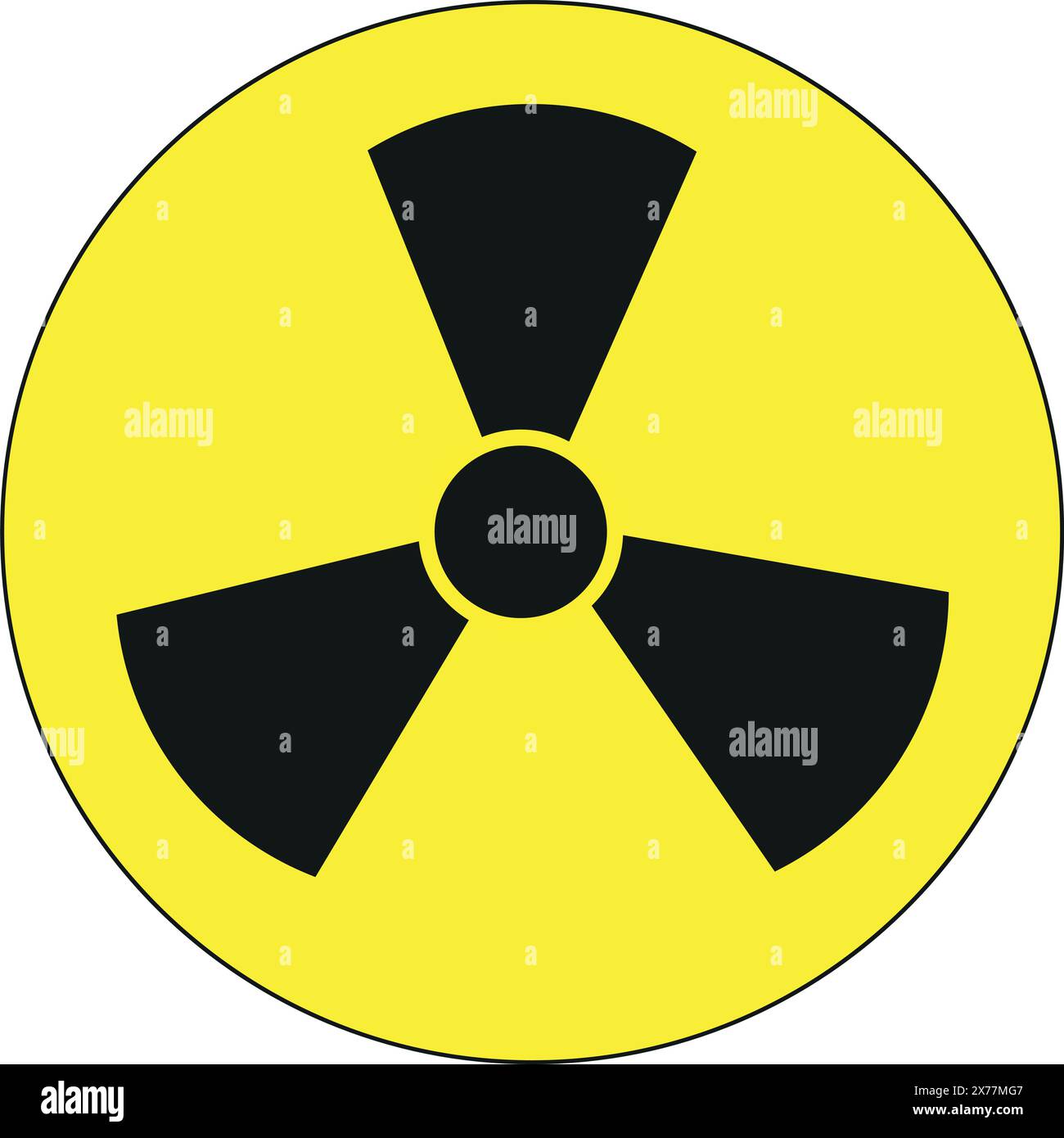 Round sign with yellow background: Radioactivity, radiation Stock ...