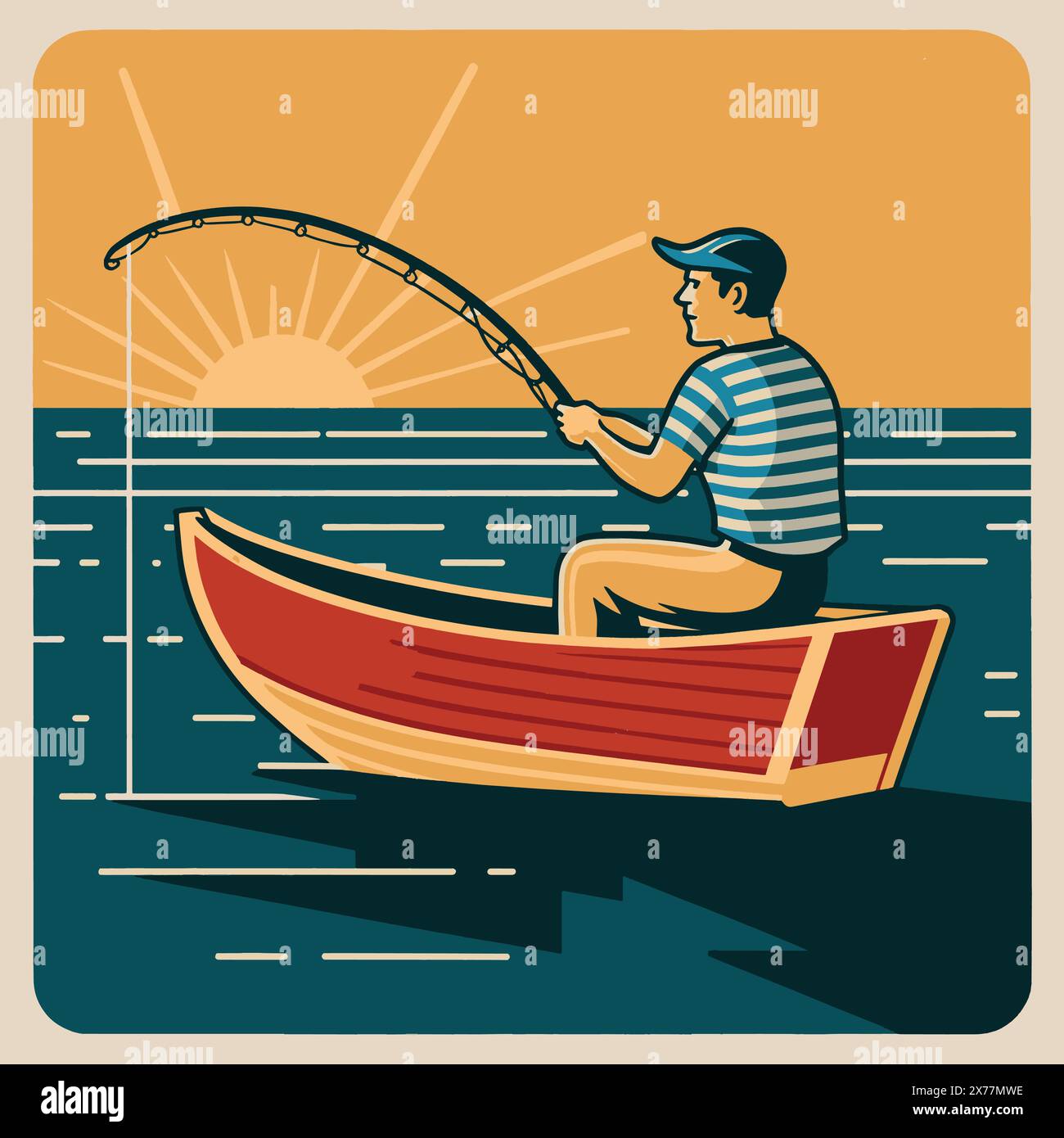 Peaceful water activity Stock Vector Images - Alamy