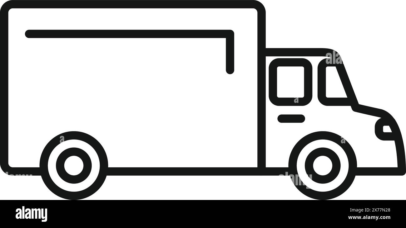 Simple line art illustration of a delivery truck, ideal for logistics ...